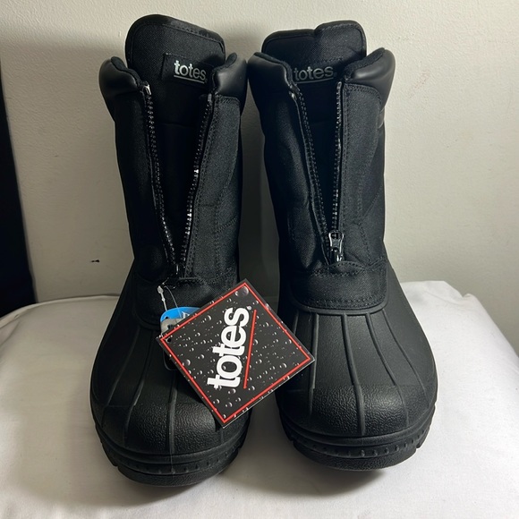 totes | Shoes | New Totes Mens Cassel Waterproof Front Zip Black Winter ...